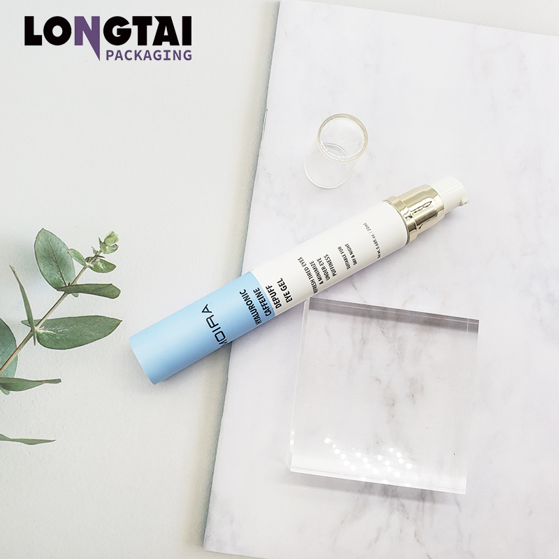 Luxury eye gel cosmetic packaging tube with airless pump cap 5ml 10ml ...