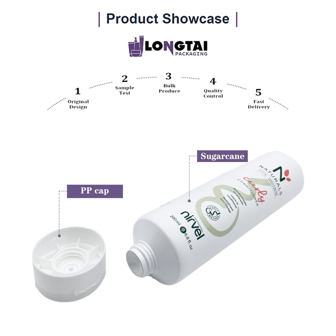 200ml conditioner sugarcane tube - Longtai pack