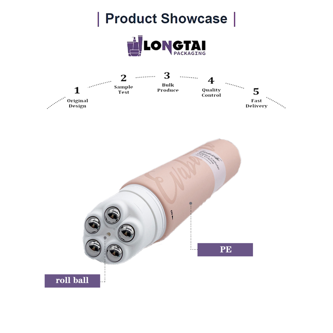 D50 5 roller ball massage tube - Longtai pack