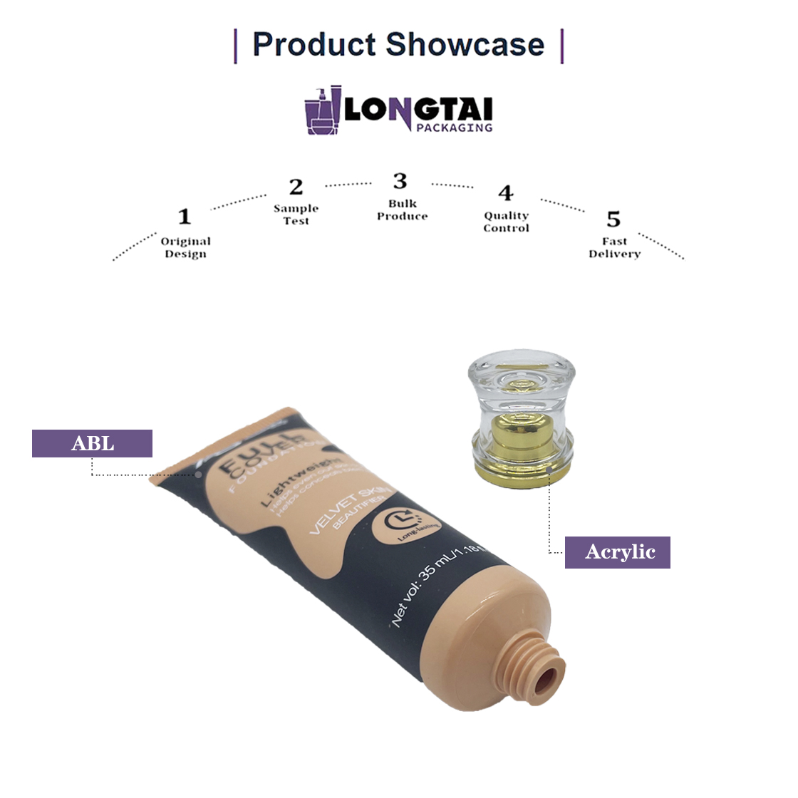 35ml liquid foundation concealer tube - Longtai pack