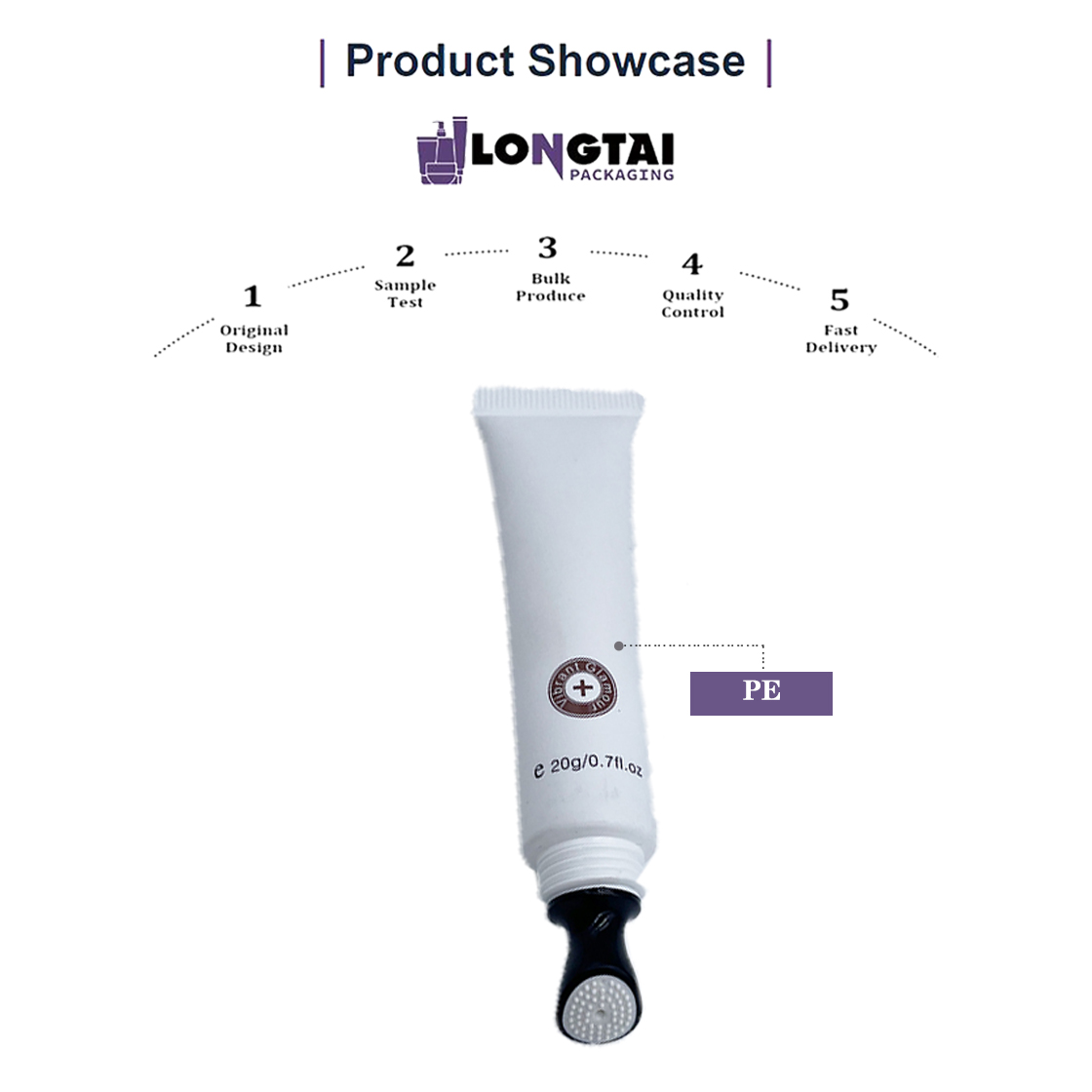 20g silicone massage applicator eye cream tube - Longtai pack