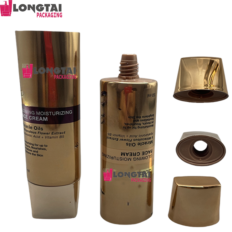 Custom Empty Oval Packaging Cream Tubes With UV plating cap - Longtai pack
