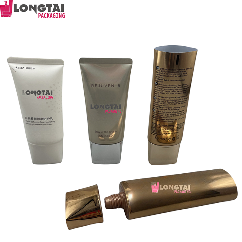 Custom Empty Oval Packaging Cream Tubes With UV plating cap - Longtai pack