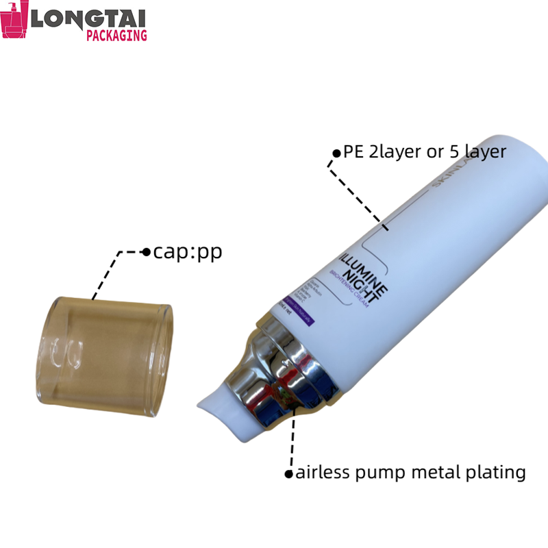 Custom Empty Oval airless pump sunscreen cosmetic tube - Longtai pack